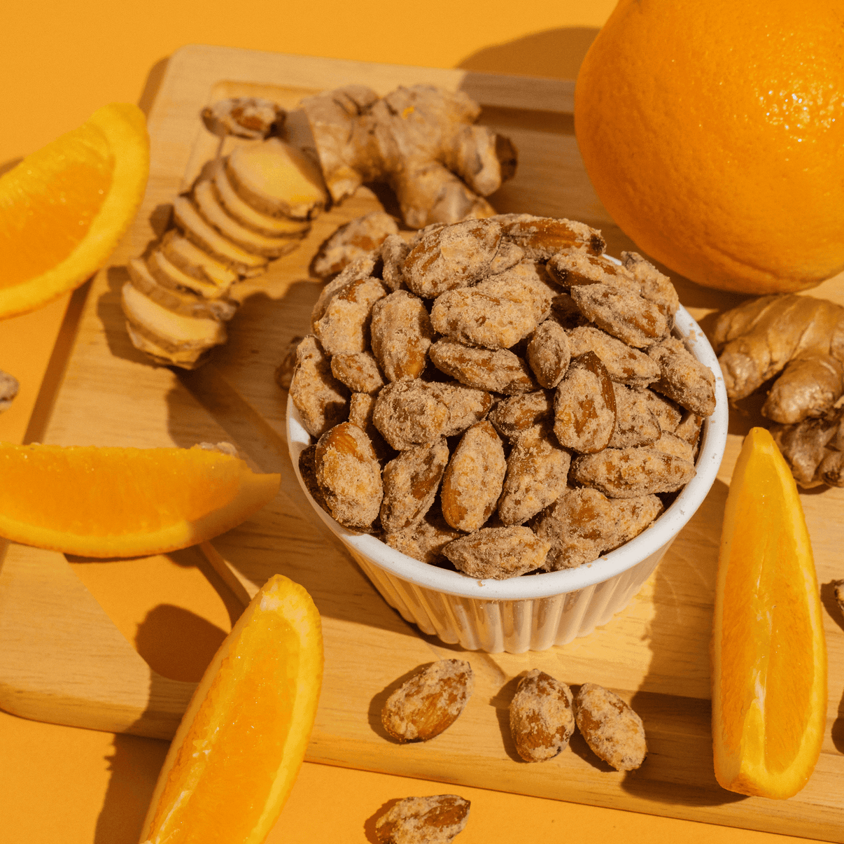 Earthside Farms Flavored Almonds | Orange Ginger Almonds | Candied Nuts